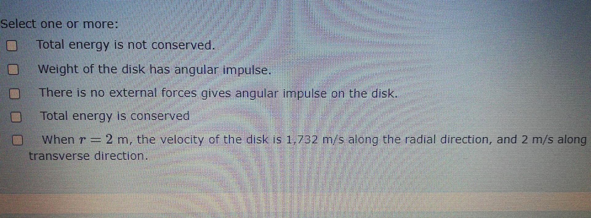 Solved A 2 kg disk slides on a smooth horizontal table and | Chegg.com