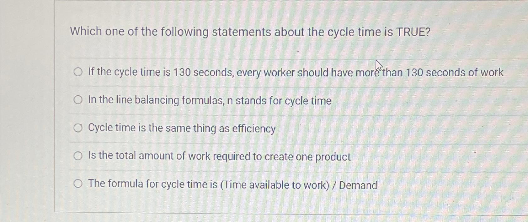 Solved Which one of the following statements about the cycle | Chegg.com
