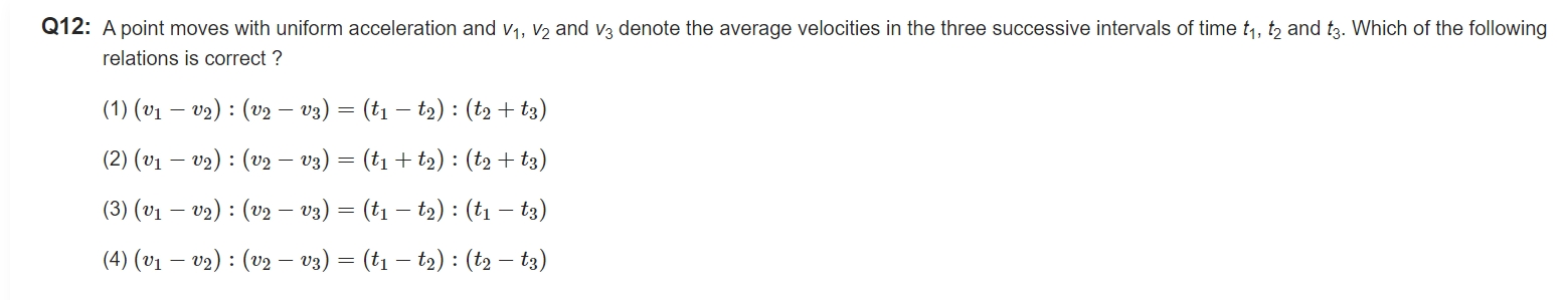 Solved Q12: A point moves with uniform acceleration and | Chegg.com