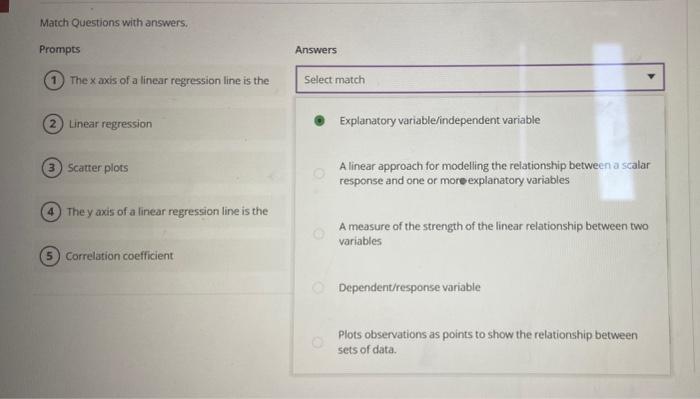 Solved Match Questions with answers. Prompts 1) The x axis | Chegg.com