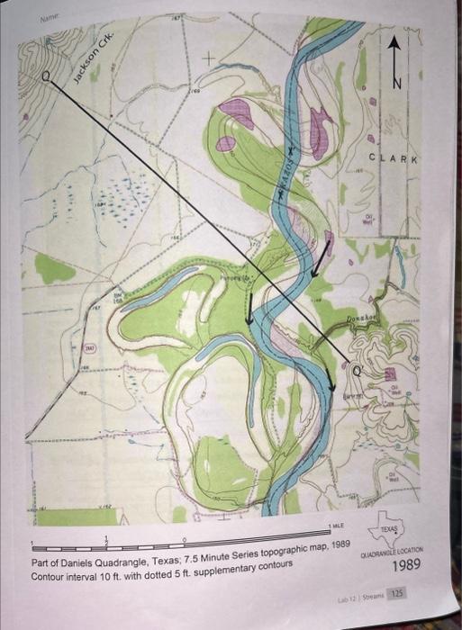 Solved B. What is the elevation of the contour line that | Chegg.com
