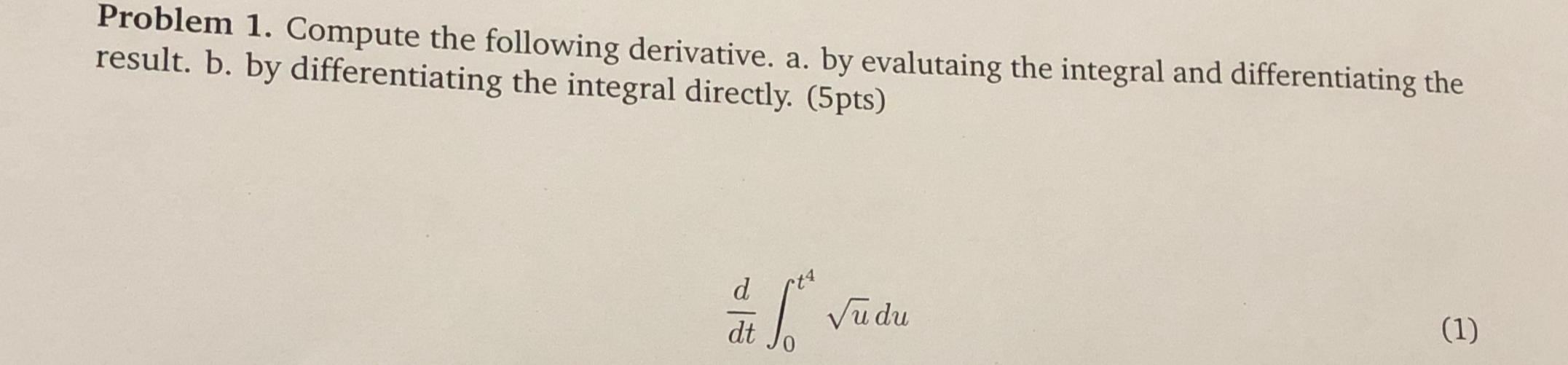Solved Problem 1. ﻿Compute the following derivative. a. ﻿by | Chegg.com