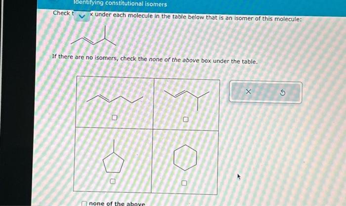 Solved Identifying constitutional isomers x under each | Chegg.com