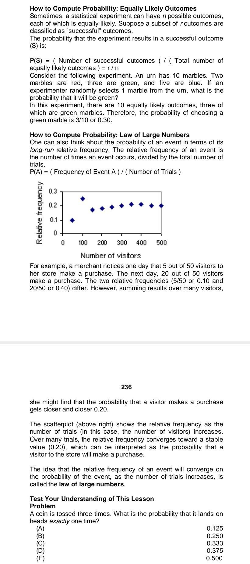 Solved How to Compute Probability: Equally Likely Outcomes | Chegg.com