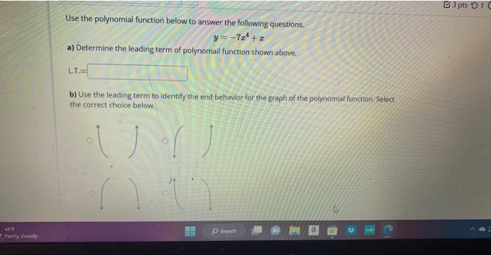 Solved Use the polynomial function below to answer the | Chegg.com
