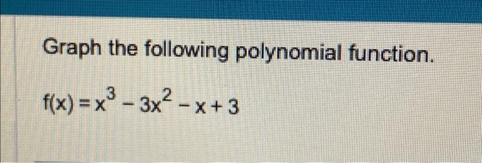 Solved Graph the following polynomial function. | Chegg.com