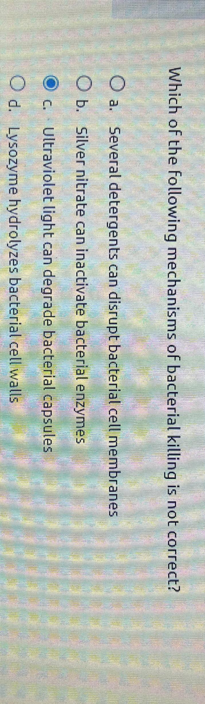 Solved Which of the following mechanisms of bacterial | Chegg.com