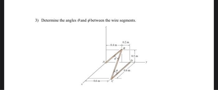 Solved 3) Determine the angles θ and ϕ between the wire | Chegg.com