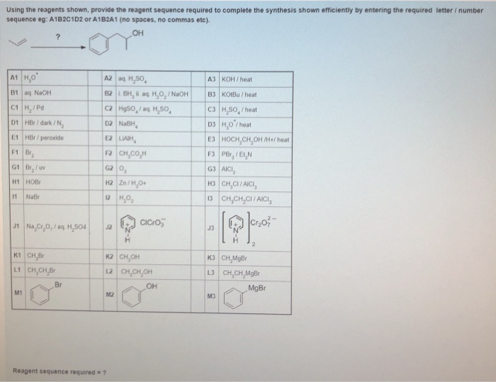 Solved Using the reagents shown, provide the reagent | Chegg.com