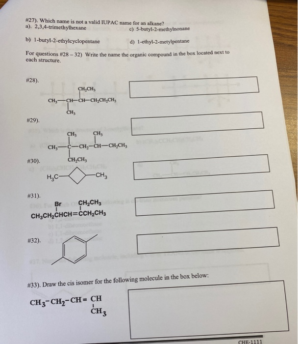 Solved #21). TYPE: #22). TYPE: CH3 H3C-CH2-C-OCH CH3 For | Chegg.com