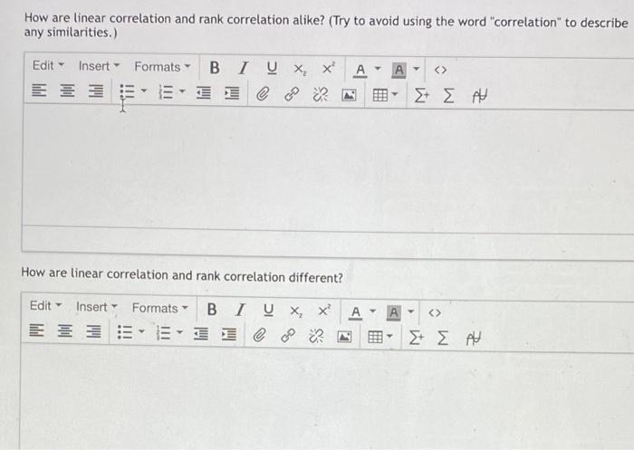 Solved How are linear correlation and rank correlation | Chegg.com