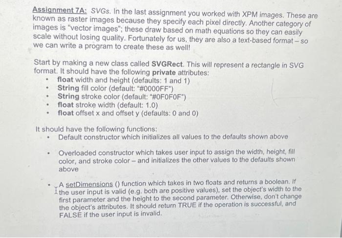 Solved Assignment 7A: SVGs. In the last assignment you | Chegg.com