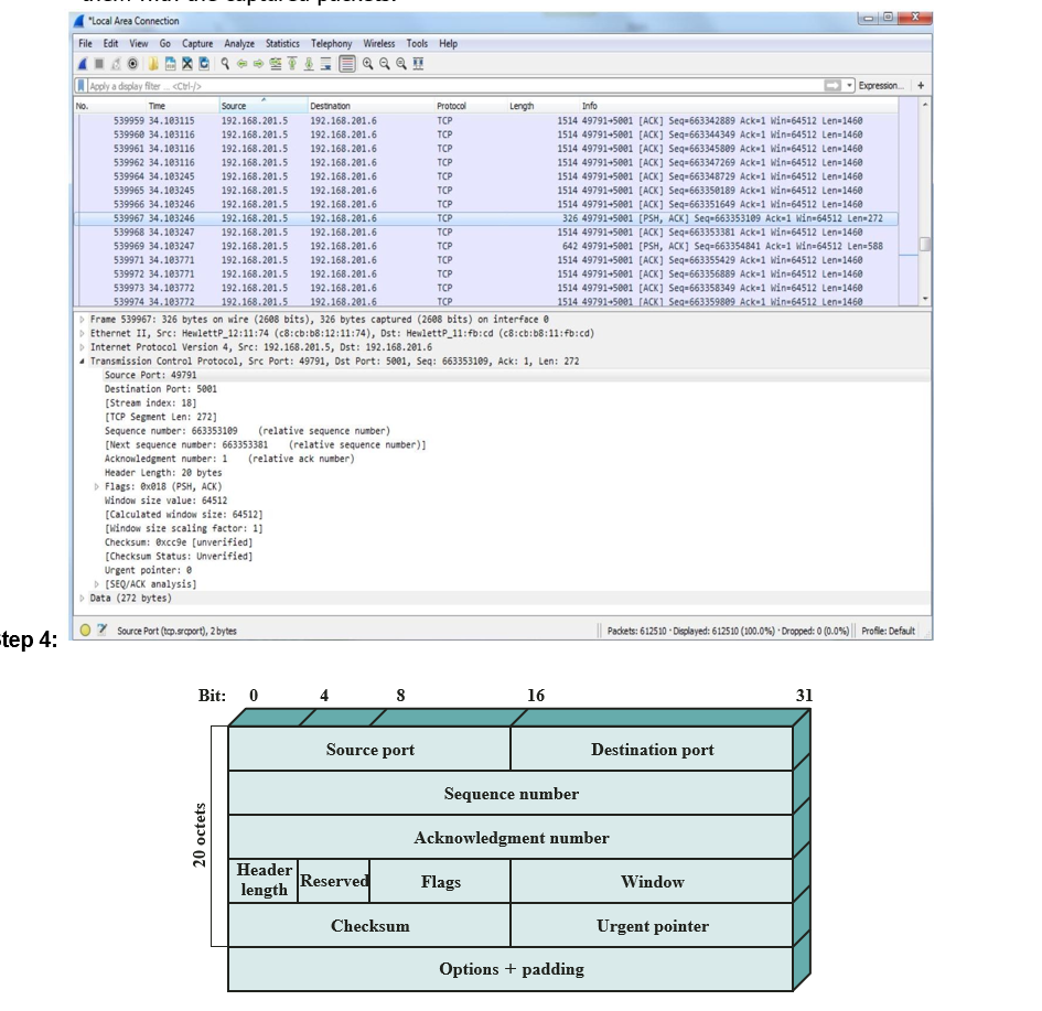 Solved Select a TCP segment exchanged between pc-student 1 | Chegg.com