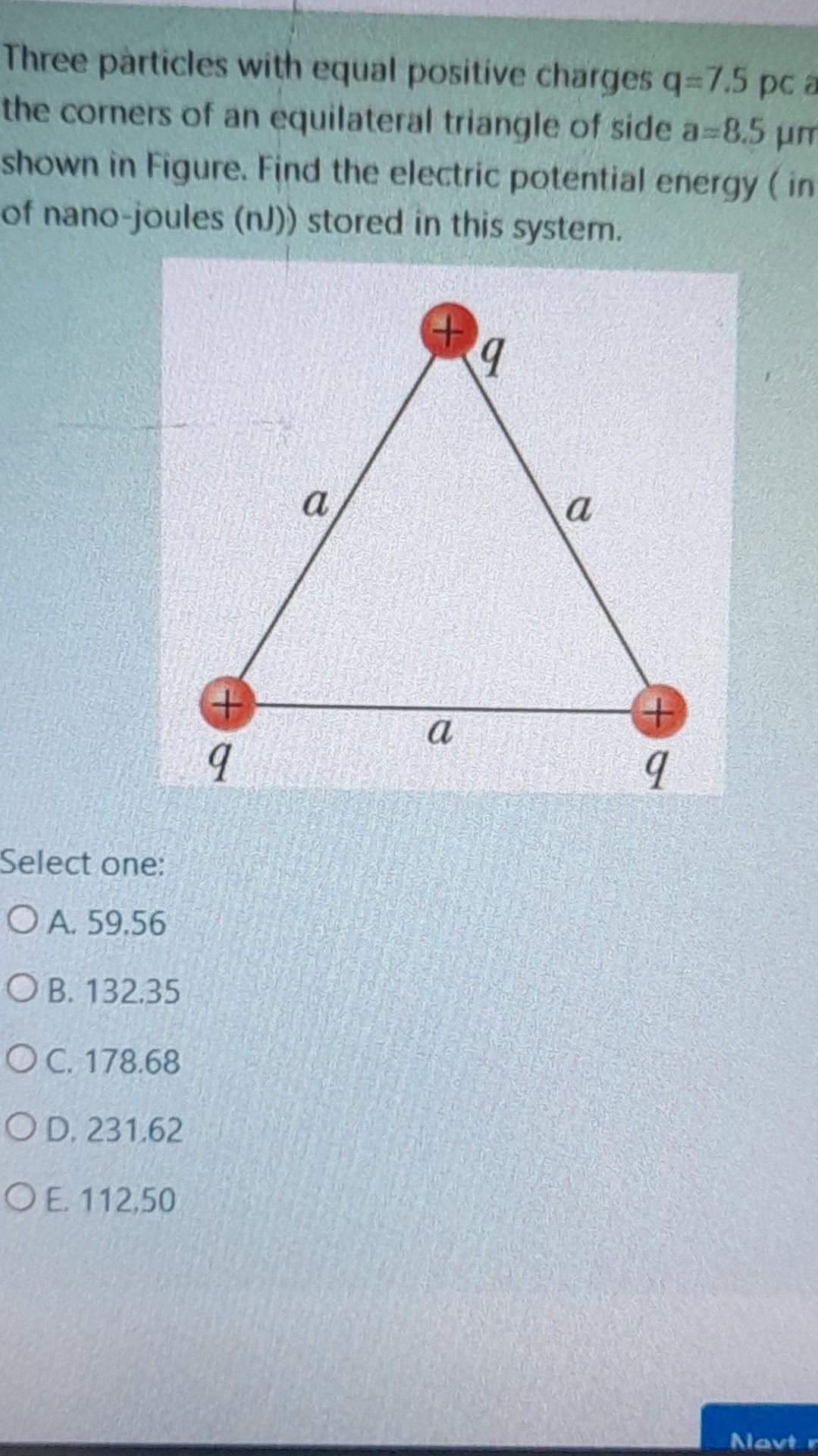 Solved Three particles with equal positive charges q=7.5 pc | Chegg.com