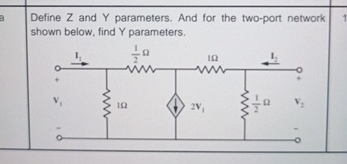 Solved Define Z ﻿and Y ﻿parameters. And for the two-port | Chegg.com