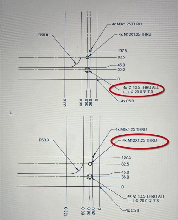 Solved What do the following circled callouts on drawing | Chegg.com