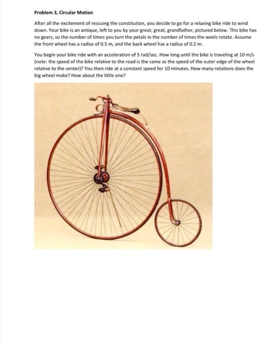 Solved Problem 3, Circular Motion After all the excitement | Chegg.com