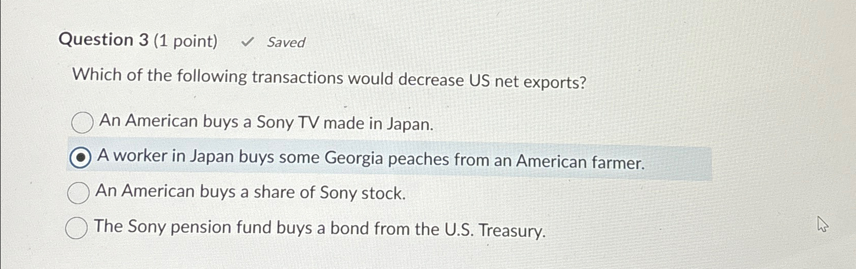 Solved Question 3 (1 ﻿point) ﻿SavedWhich of the following | Chegg.com