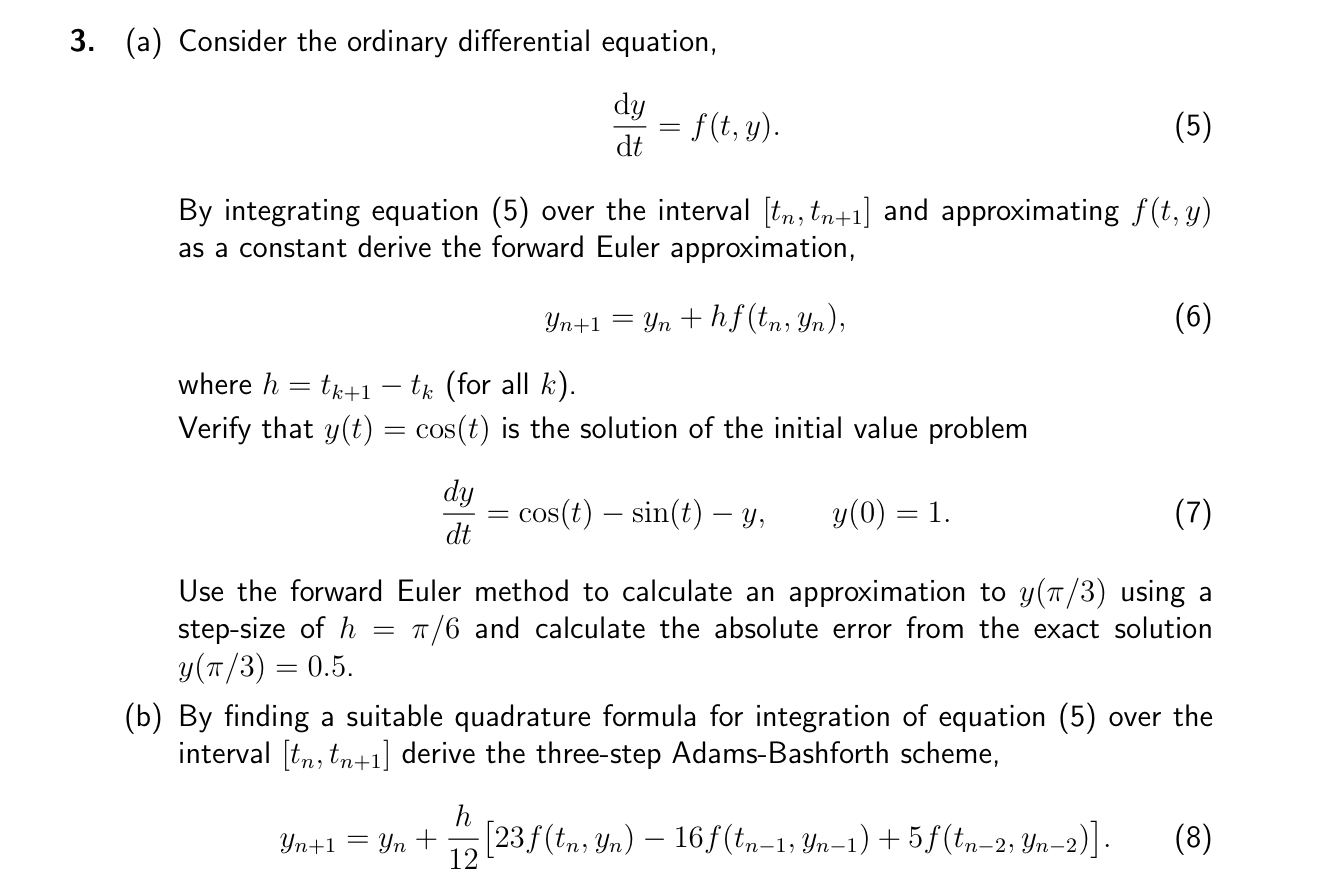 Solved (a) ﻿Consider the ordinary differential | Chegg.com