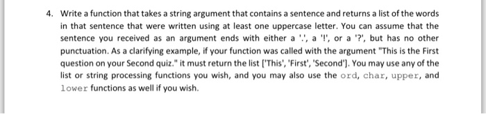 Solved 4 Write A Function That Takes A String Argument That 3121