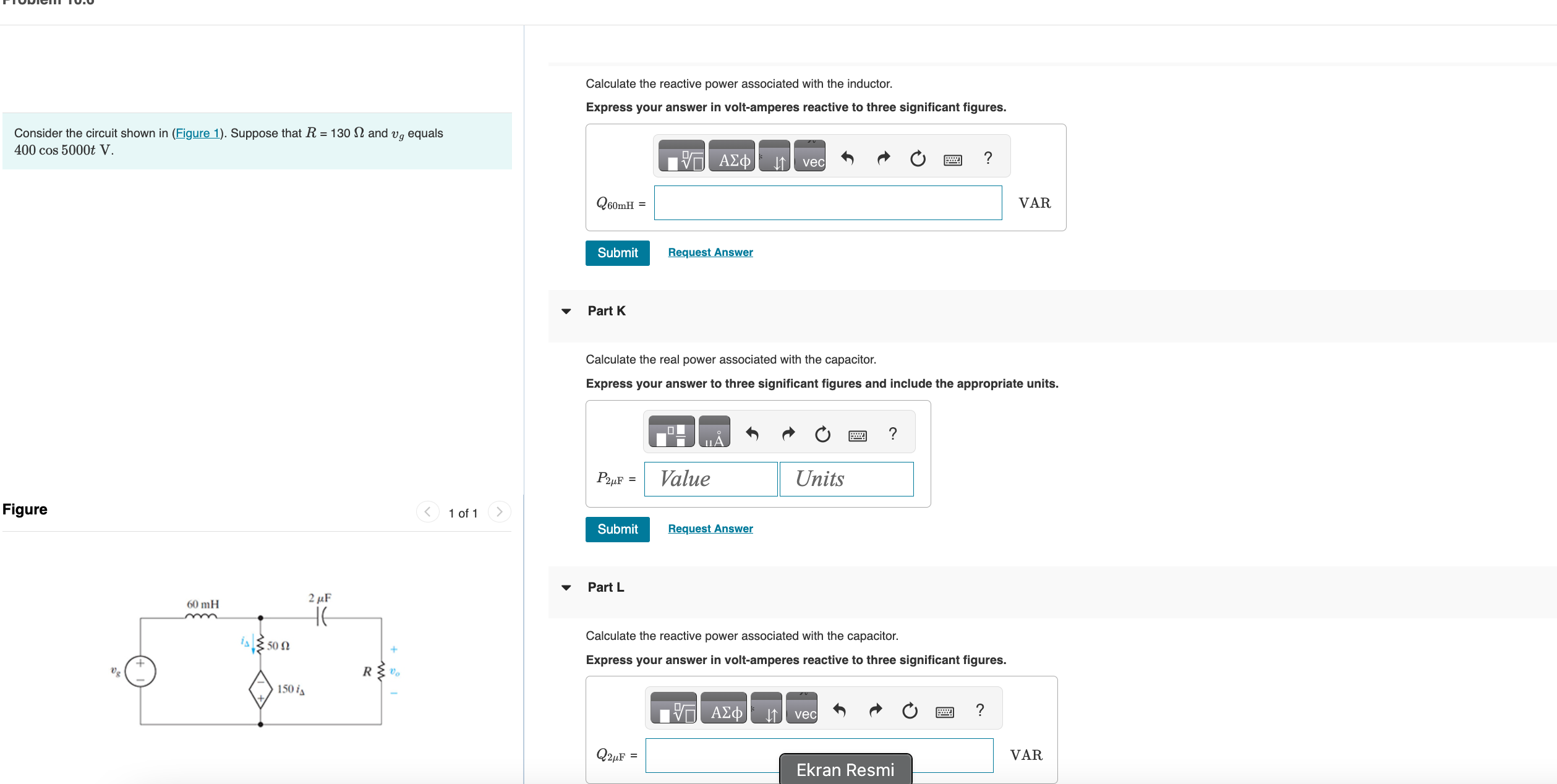 Solved Calculate the reactive power associated with the | Chegg.com