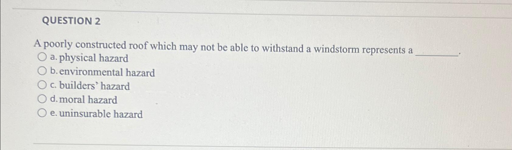 Solved QUESTION 2A poorly constructed roof which may not be | Chegg.com
