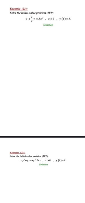 Solved Example 23: Solve the initial-value problem (IVP) | Chegg.com