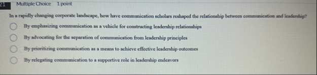 Solved Multiple Choice 1 ﻿pointIn a rapidly changing | Chegg.com