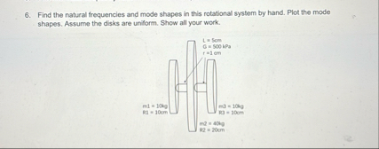 Solved Find the natural frequencies and mode shapes in this | Chegg.com