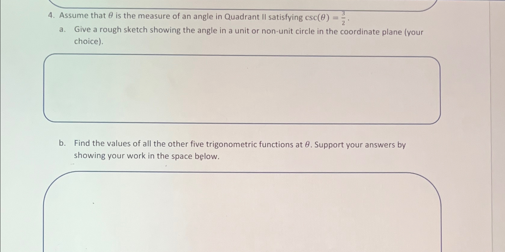 Solved Assume that θ ﻿is the measure of an angle in Quadrant | Chegg.com