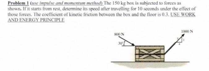 Solved Problem 1 (use impulse and momentum method) The 150 | Chegg.com