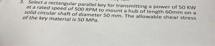 Solved 3. Select a rectangular parallel key for transmitting | Chegg.com