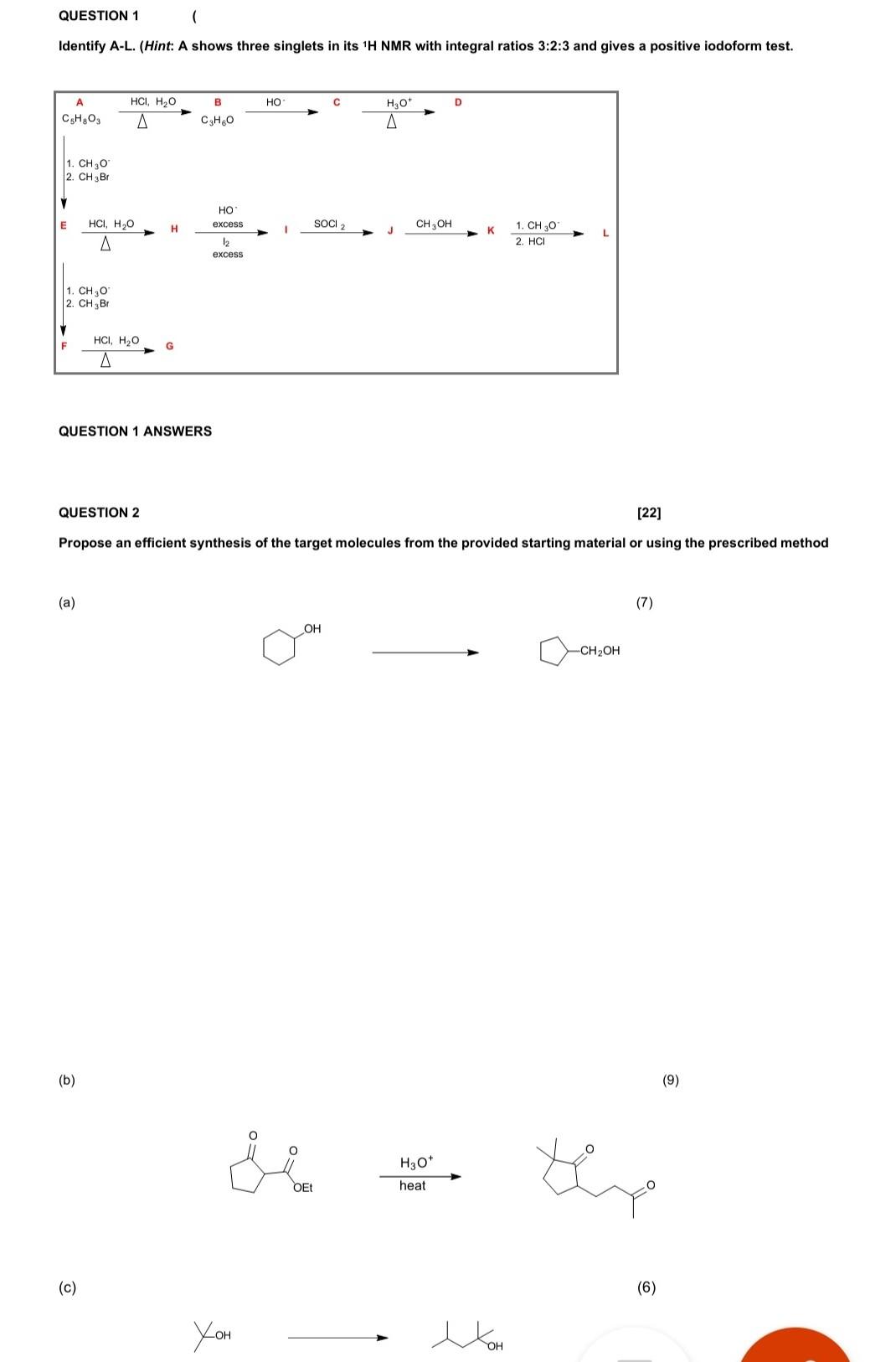Solved QUESTION 1 Identify A-L. (Hint: A shows three | Chegg.com