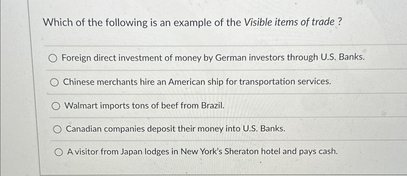 Solved Which of the following is an example of the Visible | Chegg.com