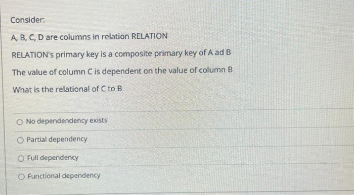 Solved RELATION's primary key is a composite primary key of | Chegg.com