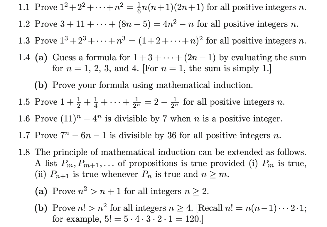 Solved Please answer 1.2, 1.4, 1.6, 1.8(b) in ﻿full and show | Chegg.com