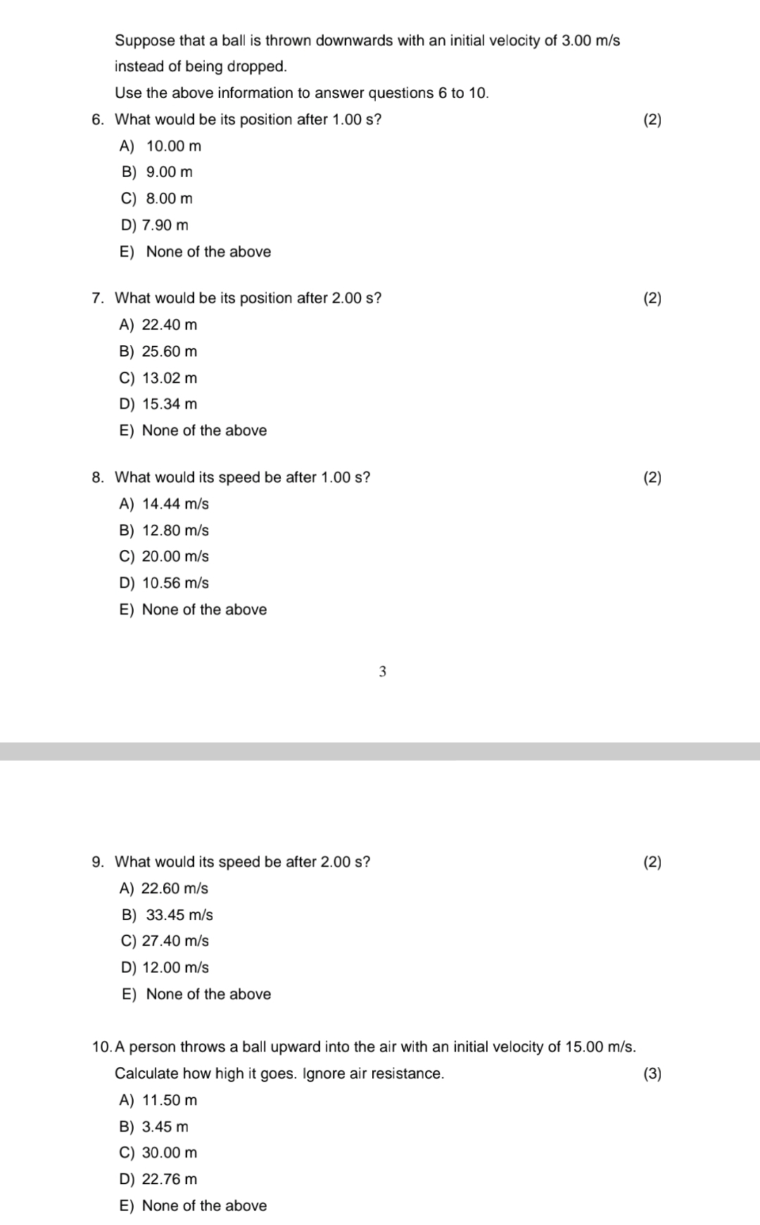 Solved Suppose that a ball is thrown downwards with an | Chegg.com