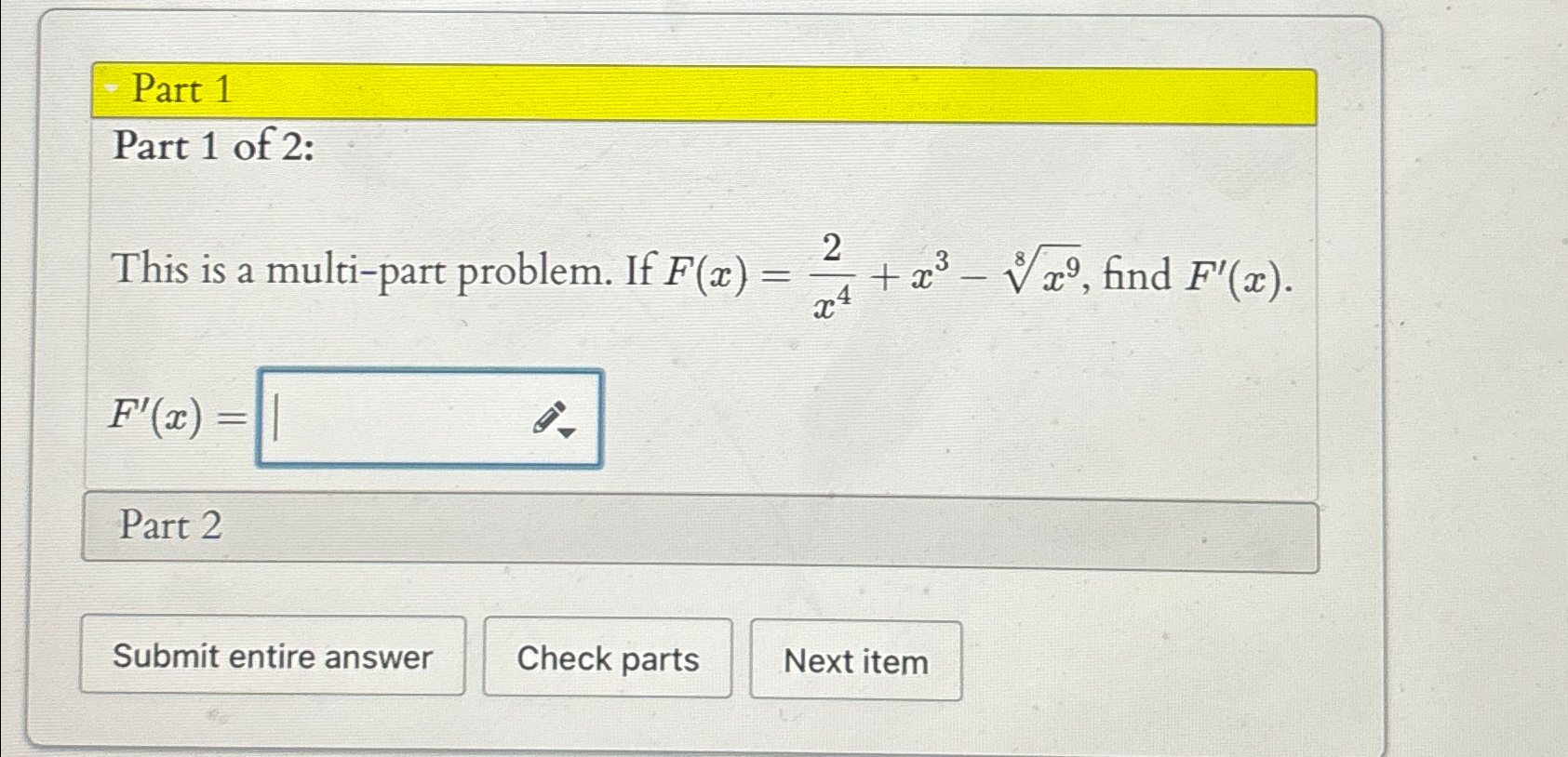 Solved Part 1Part 1 ﻿of 2:This is a multi-part problem. If | Chegg.com
