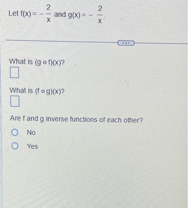 Solved Let f(x)=−x2 and g(x)=−x2 What is (g∘f)(x)? What is | Chegg.com
