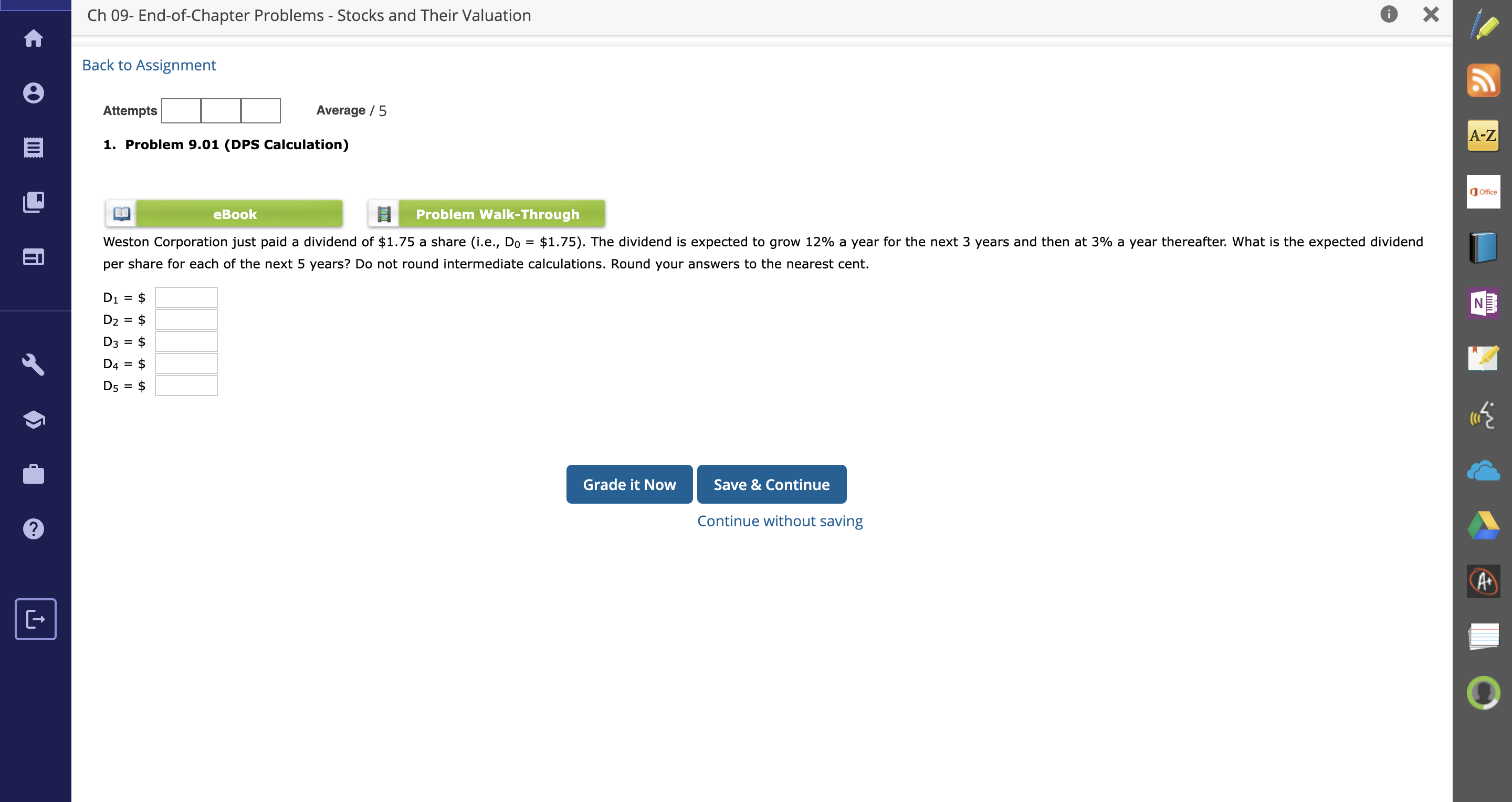 Solved Ch 09- ﻿End-of-Chapter Problems - ﻿Stocks and Their | Chegg.com