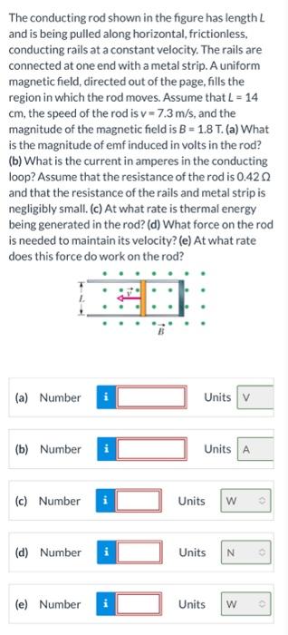 Solved The conducting rod shown in the figure has length L | Chegg.com