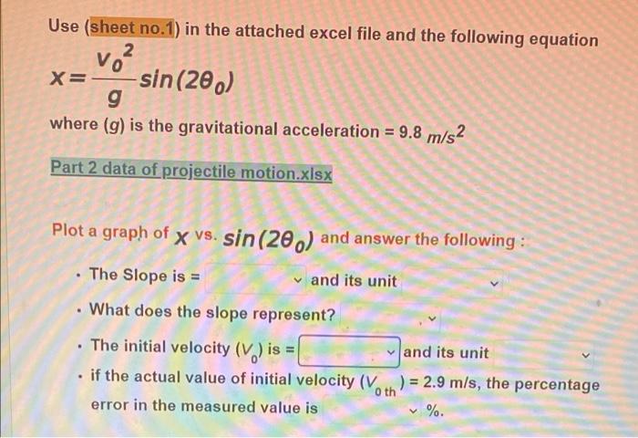 Solved Use (sheet no.1) in the attached excel file and the | Chegg.com