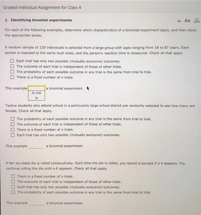 Solved Graded Individual Assignment for Class 4 1. | Chegg.com