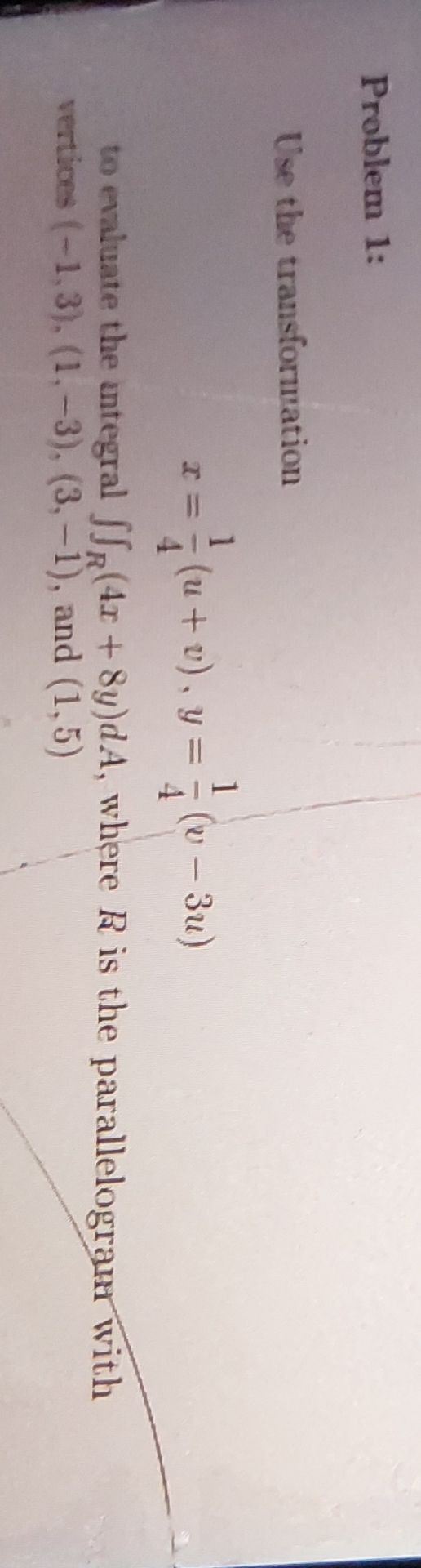 Solved Problem 1:Use the | Chegg.com