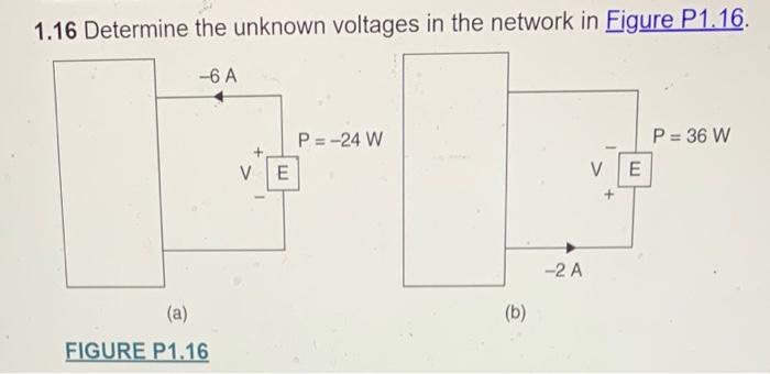 Solved 1.16 Determine the unknown voltages in the network in | Chegg.com