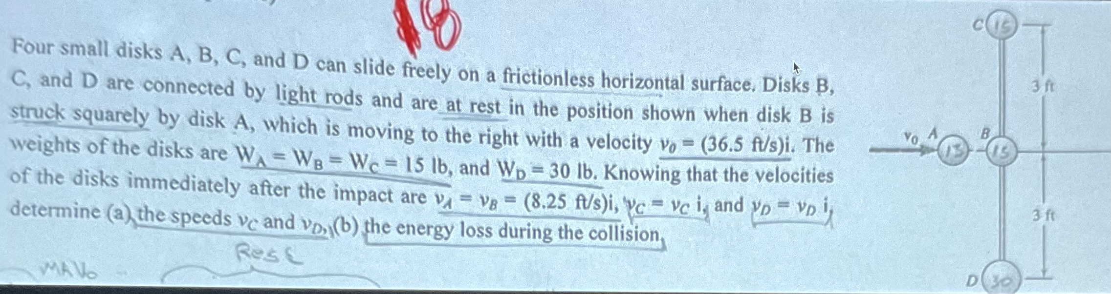 Solved Four small disks A, ﻿B, ﻿C, ﻿and D can slide freely | Chegg.com