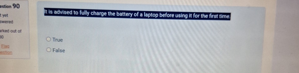 Solved It is advised to fully charge the battery of a laptop | Chegg.com