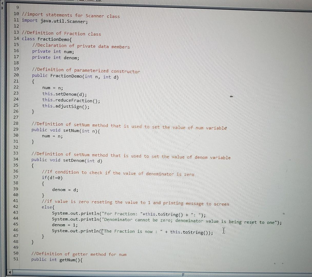 The Fraction class definition accurately reflects the | Chegg.com