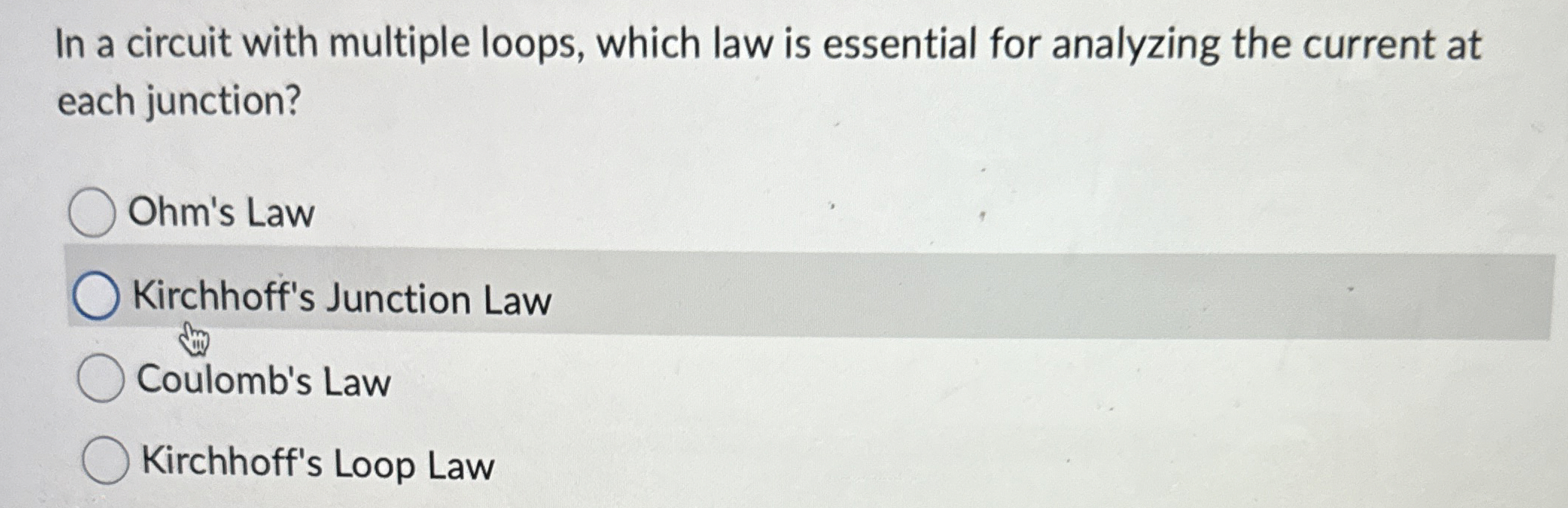 Solved In a circuit with multiple loops, which law is | Chegg.com