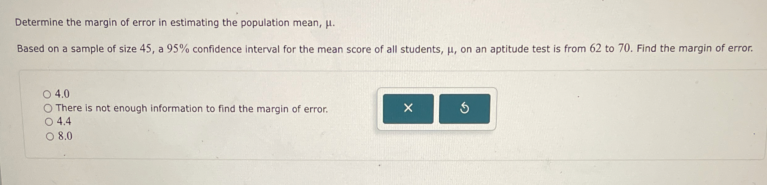 Solved Determine the margin of error in estimating the | Chegg.com